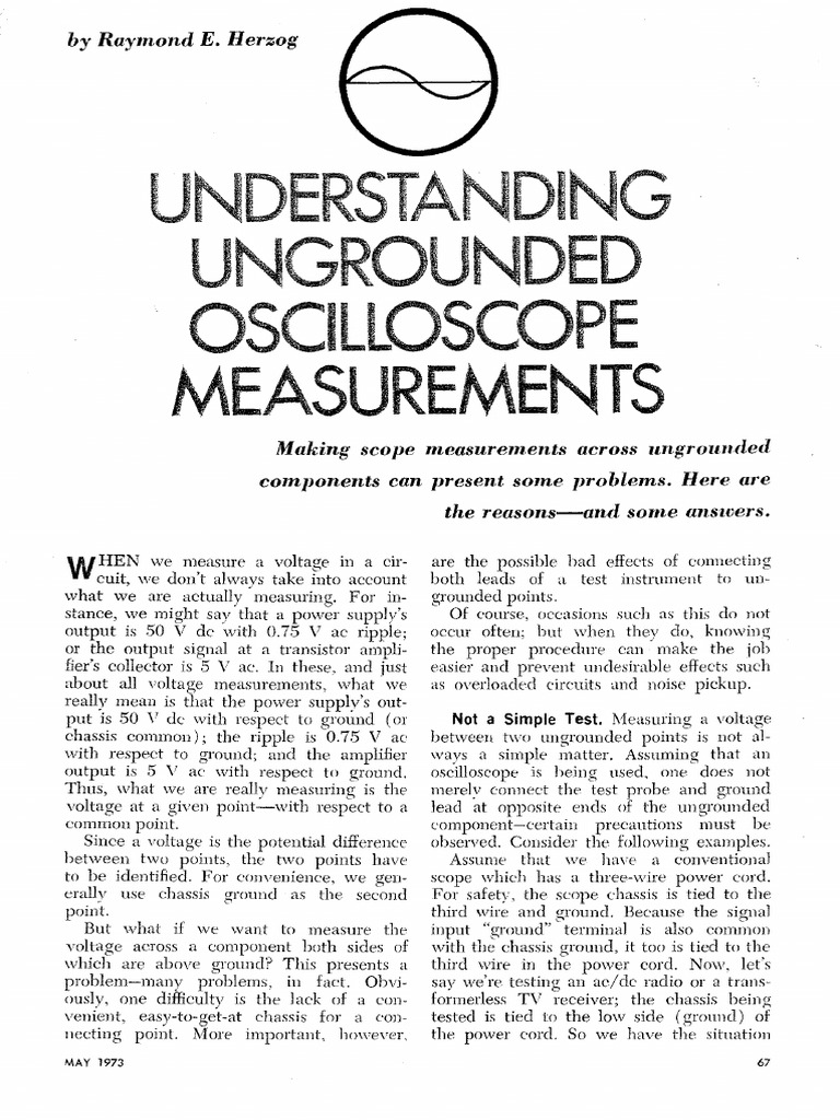 Understanding Ungrounded Oscilloscope Measurements PDF | PDF ...