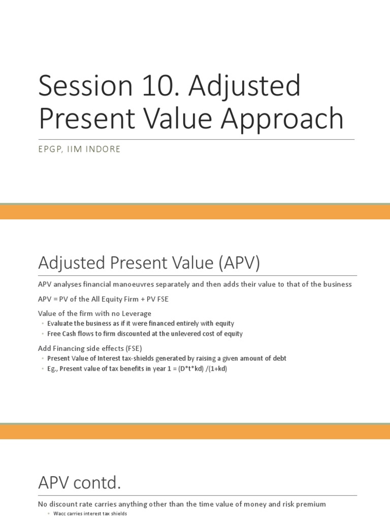 APV Analysis for EPGP Students | PDF | Business | Finance & Money Management