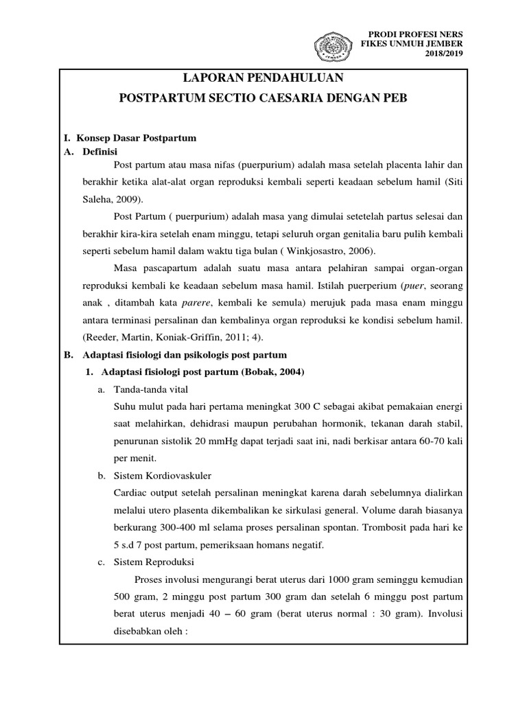 LP Post SC Dengan PEB | PDF