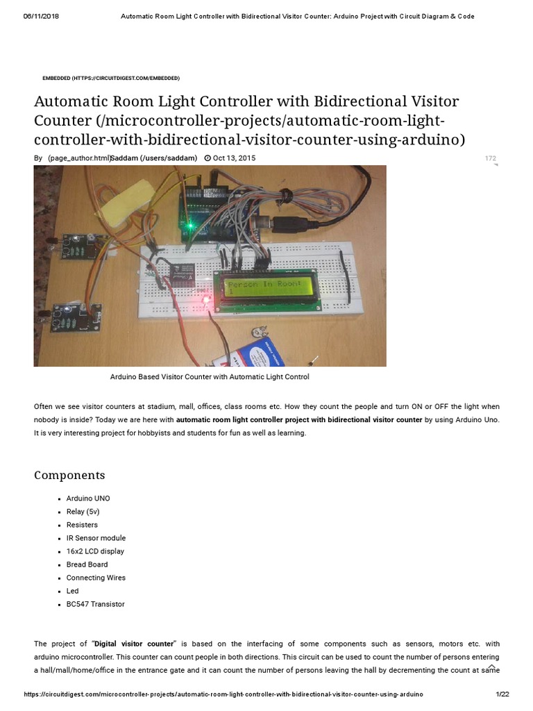 Automatic Room Light Controller With Bidirectional Visitor Counter ...