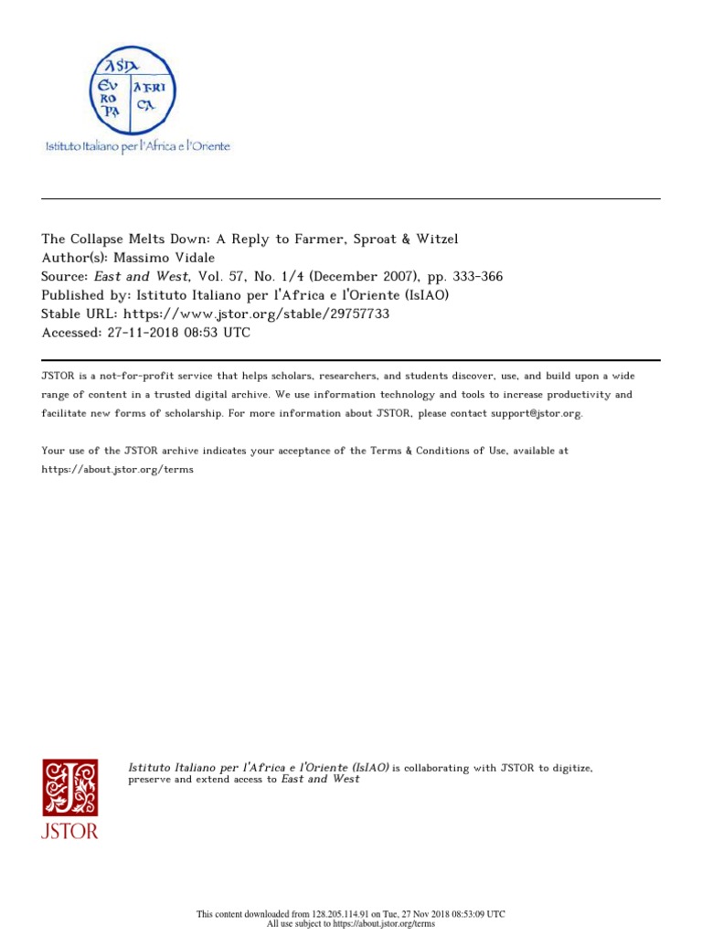 Istituto Italiano Per L'Africa E L'Oriente (Isiao) East and West | PDF ...