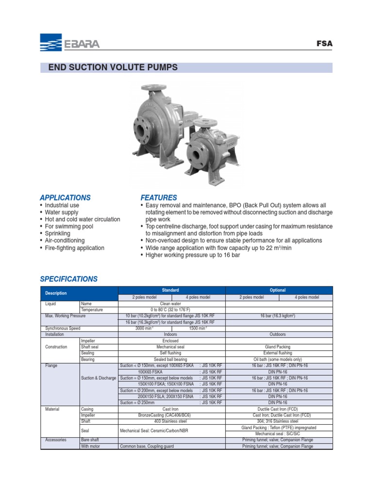 Ebara Pump Catalogue PDF | PDF | Mechanical Engineering | Machines