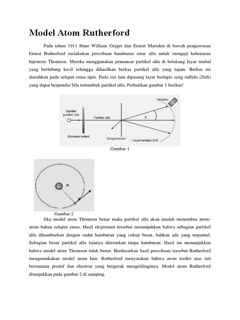 Tugas Fisiki Teori Atom Rutherford | PDF