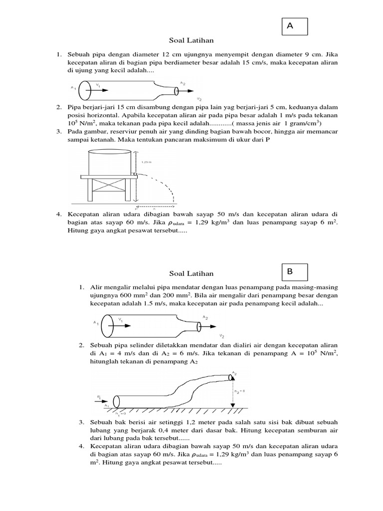 Soal Latihan Fluida Dinamis | PDF