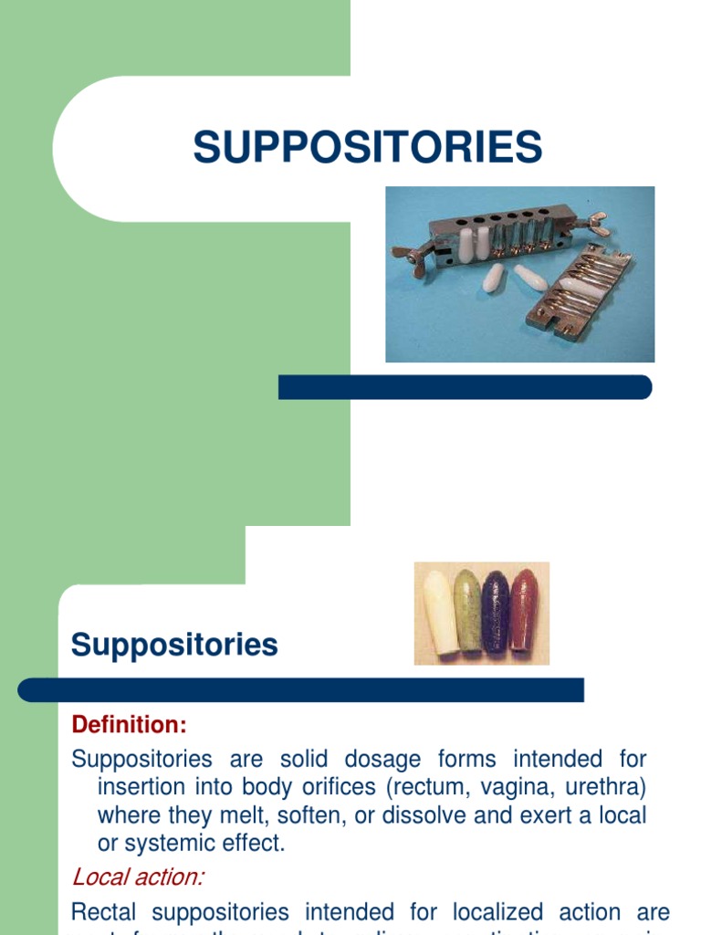 Suppositories | Polyethylene Glycol | Rectum
