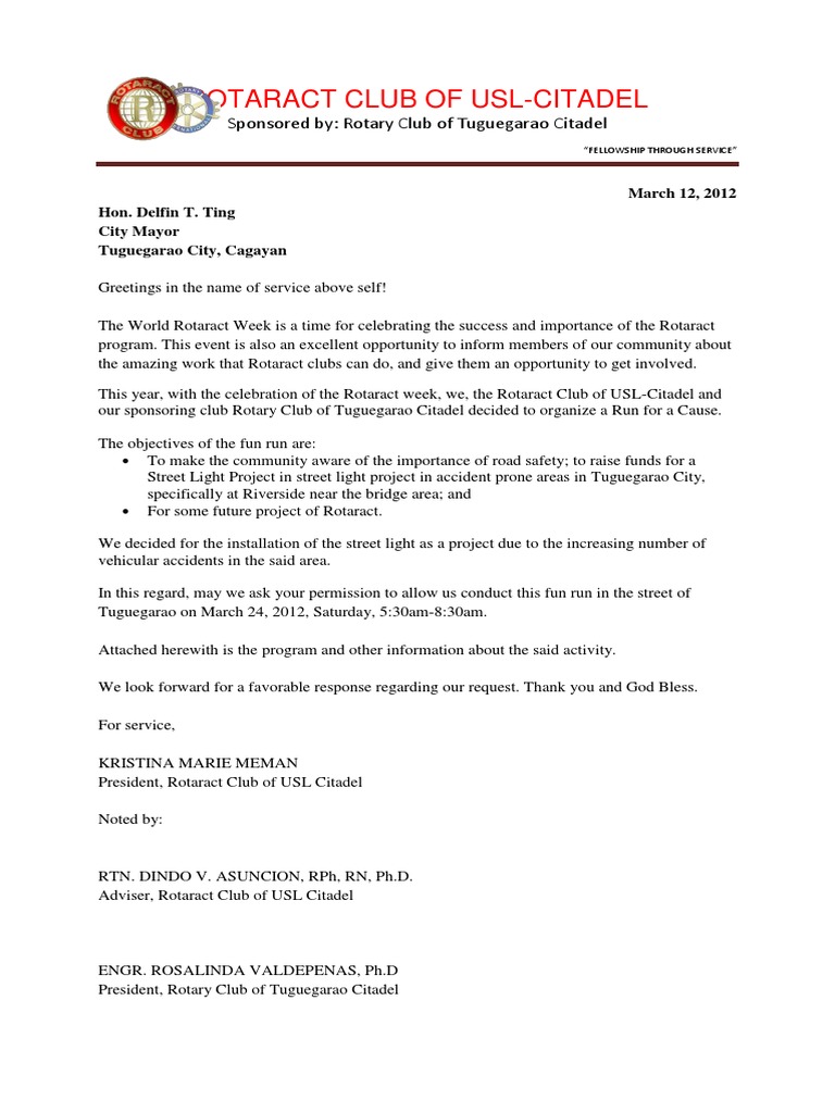 FUN RUN Letter | PDF