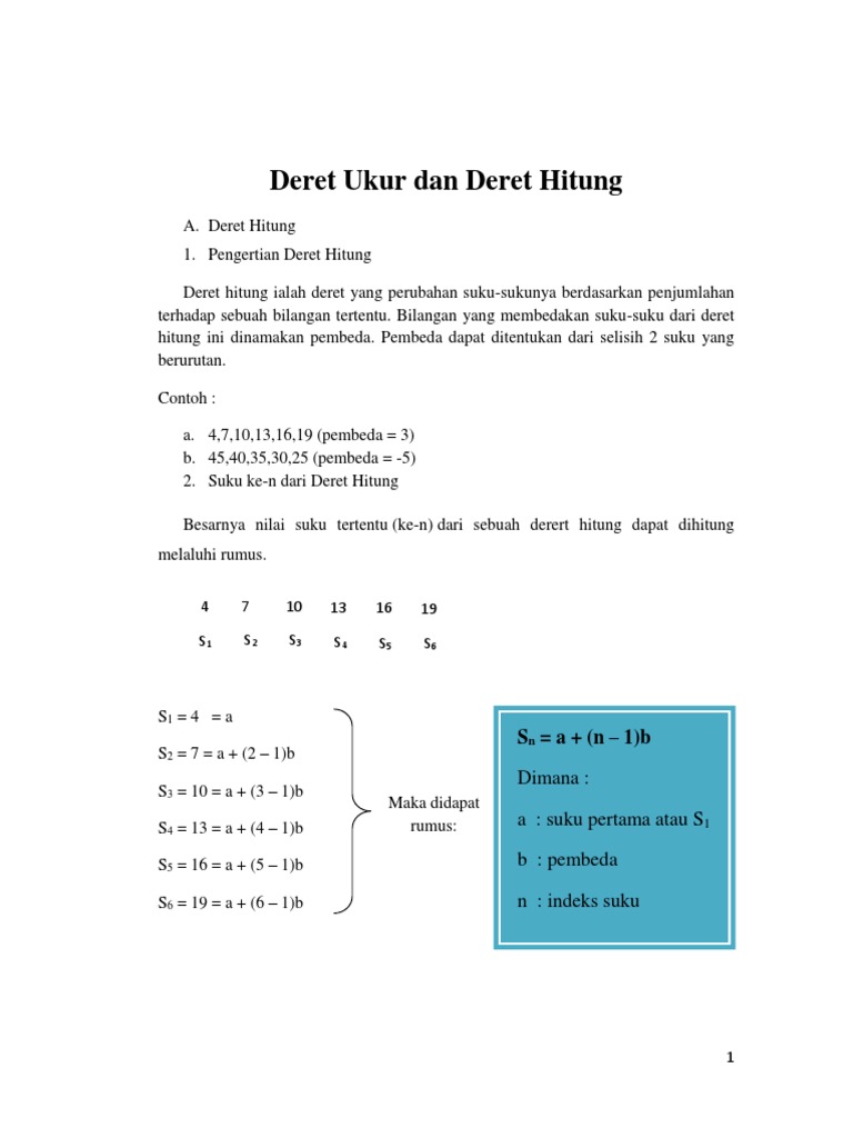 Pengantar Deret Hitung dan Ukur | PDF