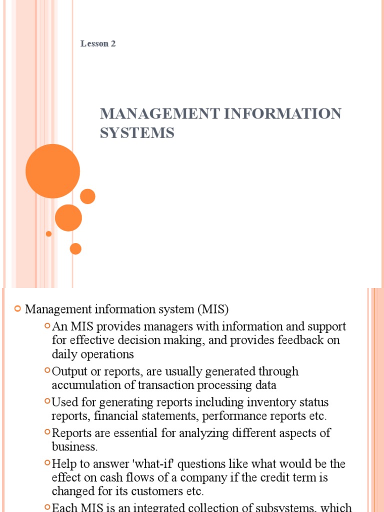 Management Information Systems: Lesson 2 | PDF | Databases | Management Information System