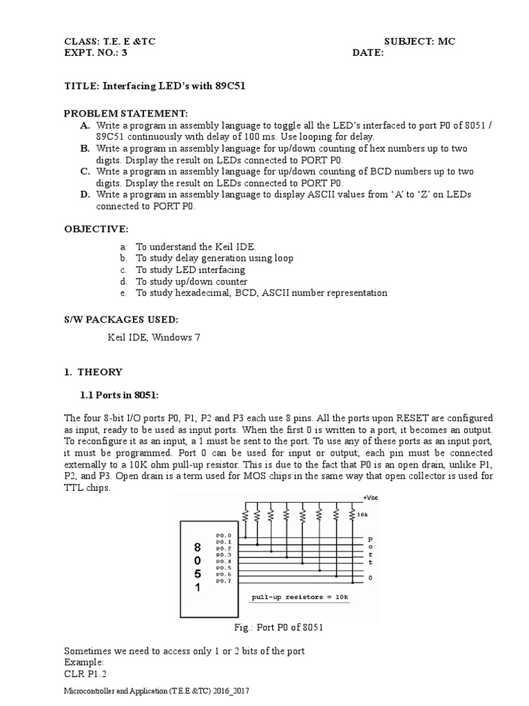 8051 Lab Led | Download Free PDF | Binary Coded Decimal | Ascii