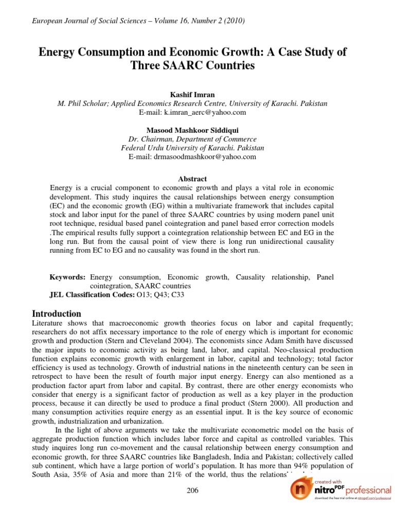 Energy Consumption and Economic Growth | PDF | Ordinary Least Squares ...
