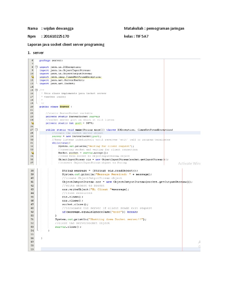 Java Socket Client | PDF
