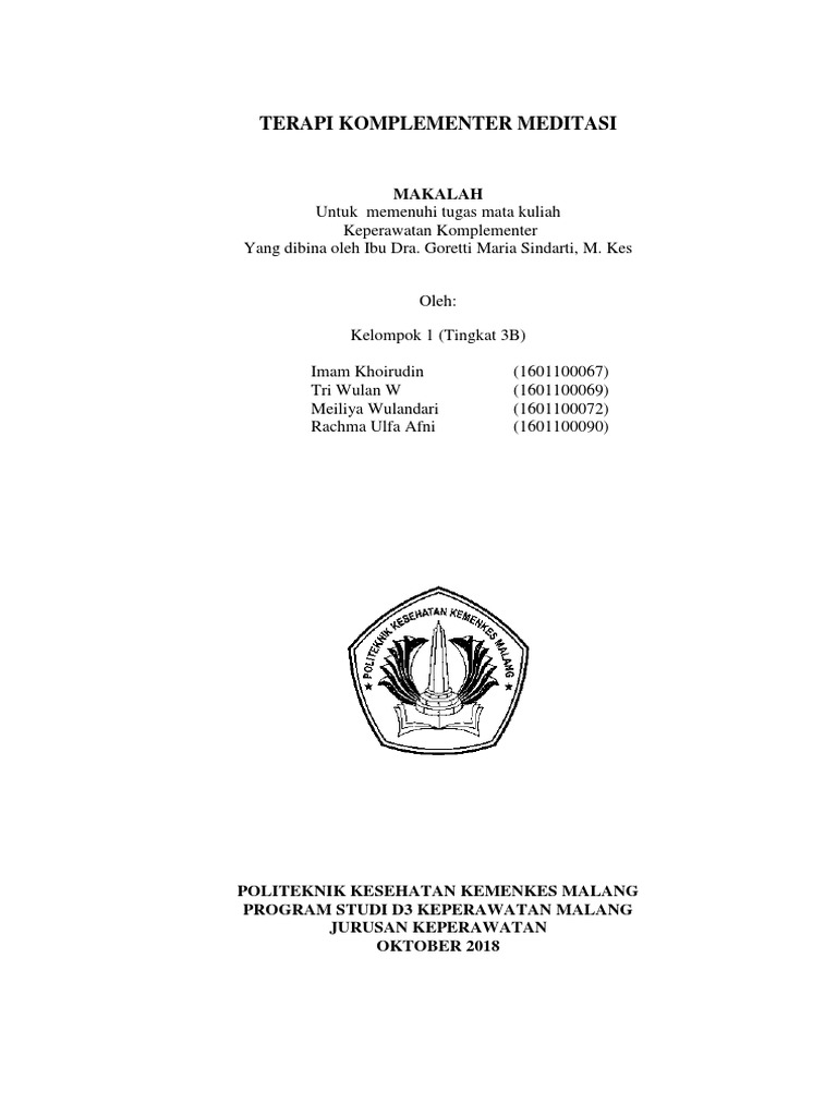 Terapi Komplementer Meditasi | PDF | Pengembangan Diri