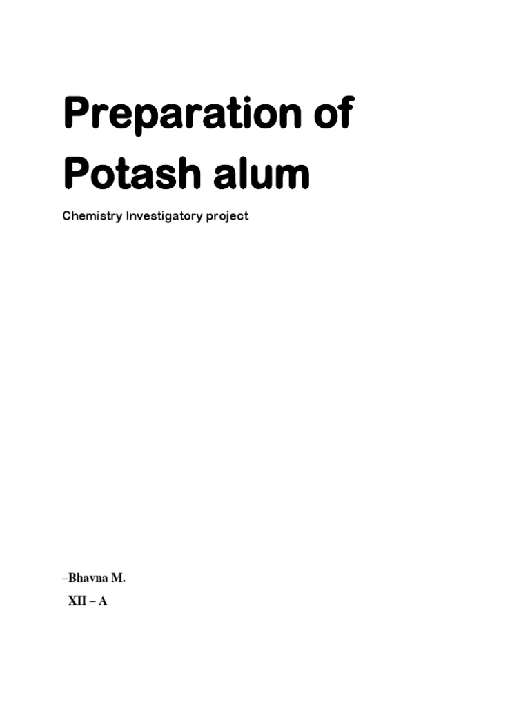 Potash Alum Preparation and Yield Analysis | PDF | Aluminium | Chemical ...