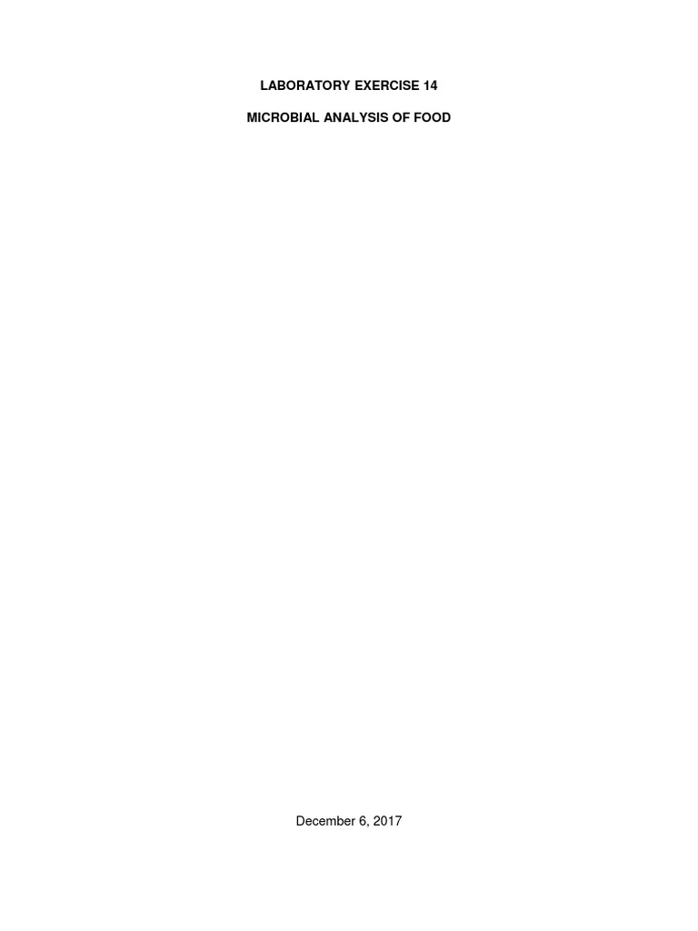 Microbial Analysis of Food Samples | PDF | Colony Forming Unit | Growth ...