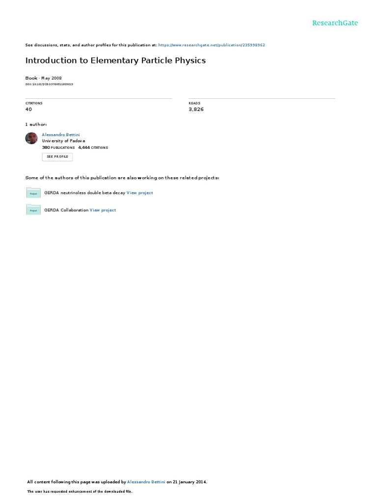 Introduction To Elementary Particle Physics | PDF | Neutrino | Atomic ...