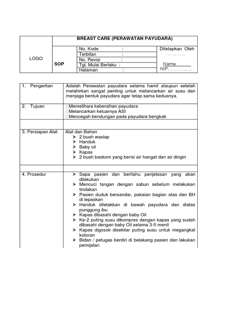 Sop Breastcare | PDF