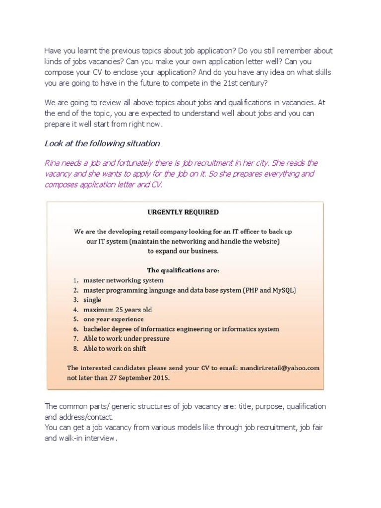 Review Job Application | PDF | Communication | Labour