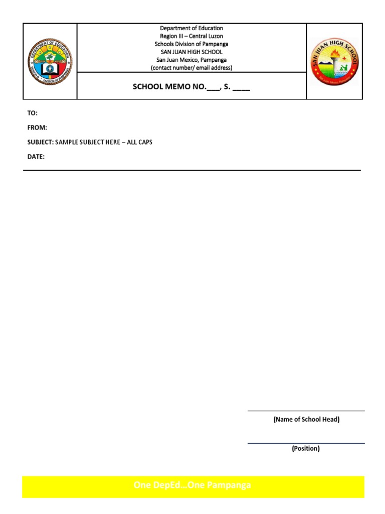 School Letter To Division | PDF