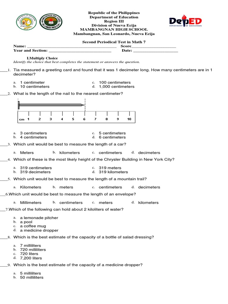 Math 72 ND | PDF | Metre | Units Of Measurement