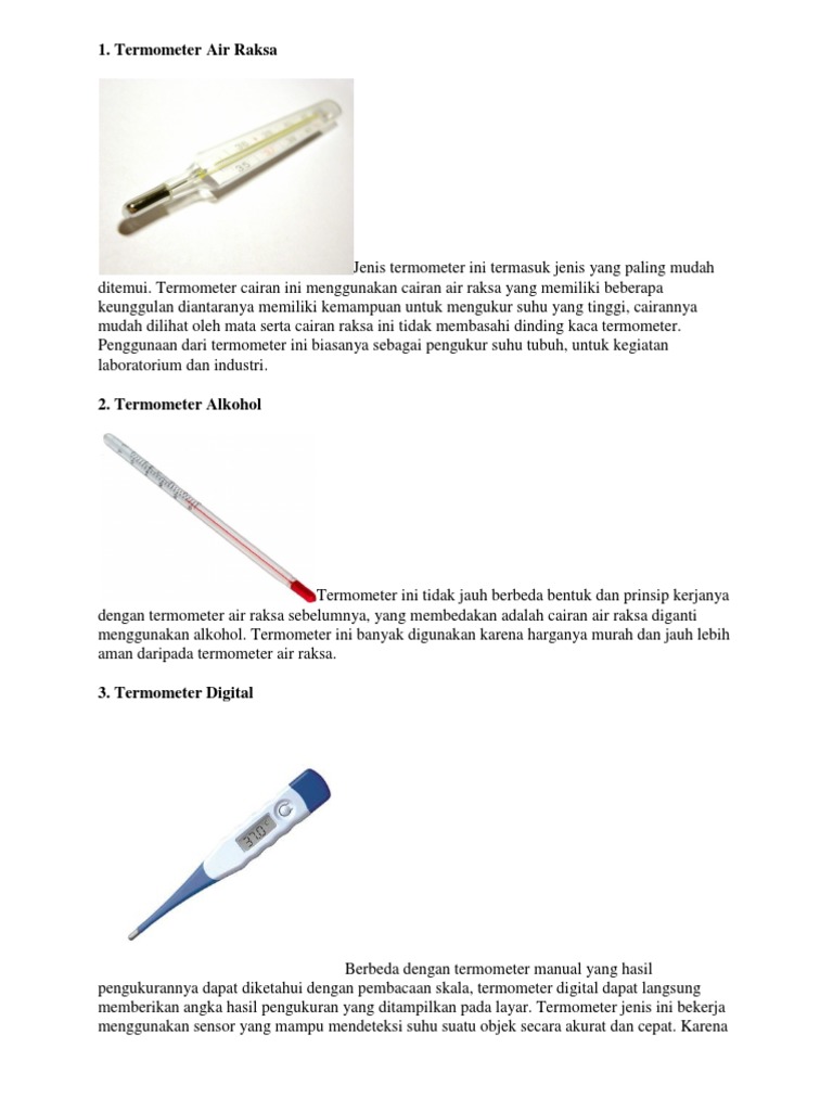Perbandingan Jenis Termometer | PDF | Griya & Taman | Sains & Matematika