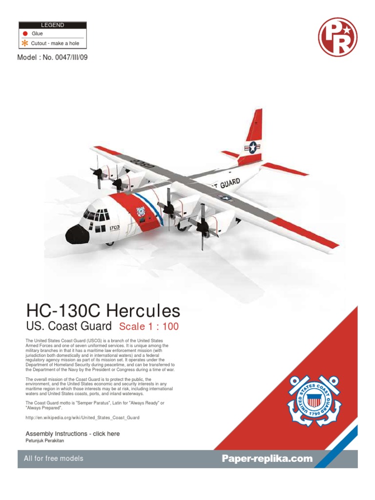 HC-130C Hercules Papercraft Model | PDF | United States Coast Guard ...