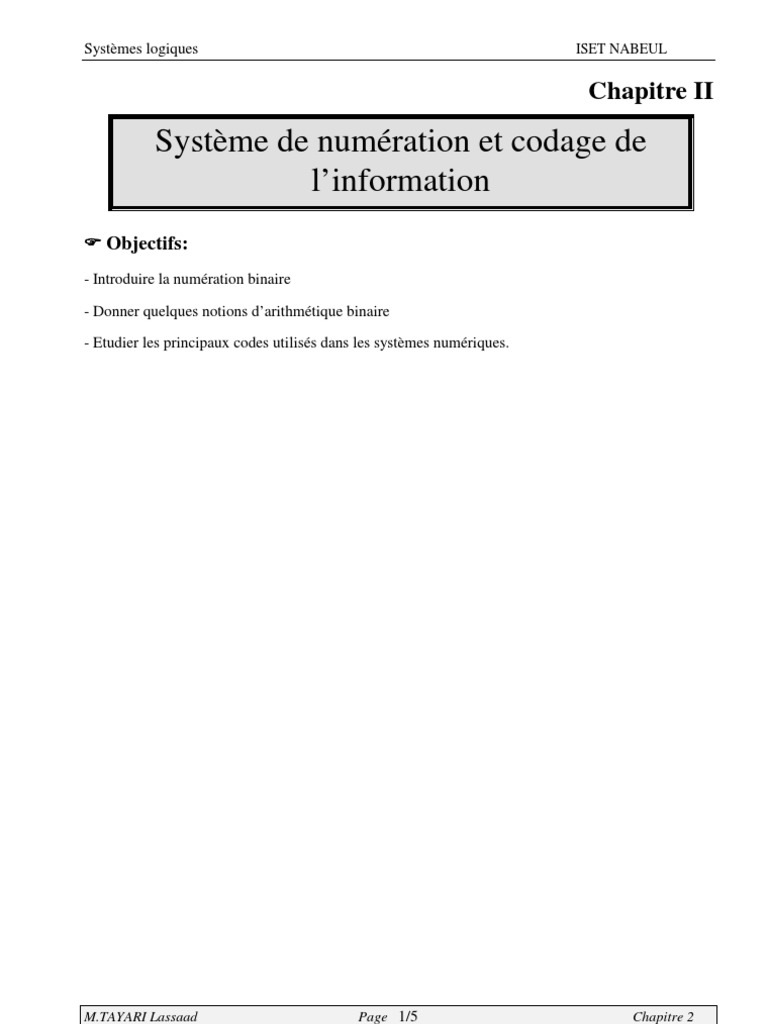 Systeme Numeration Codage Information | PDF
