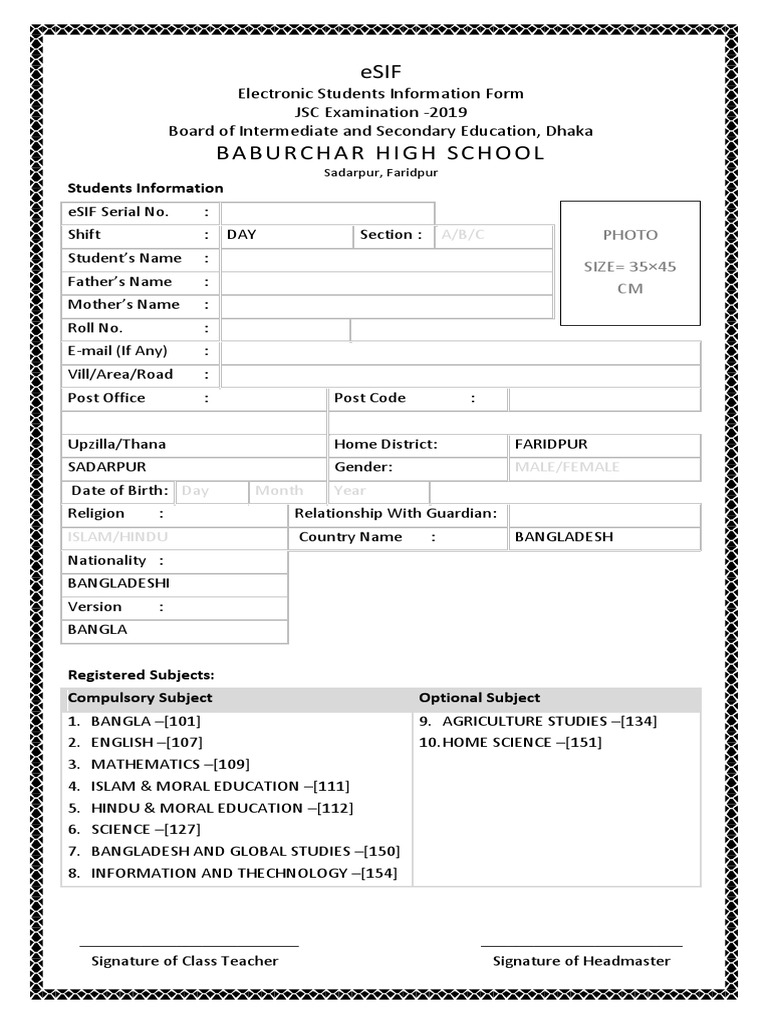eSIF for JSC Registration 2019 | PDF