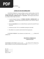 Afidavit of No Operation | PDF | Affidavit | Document