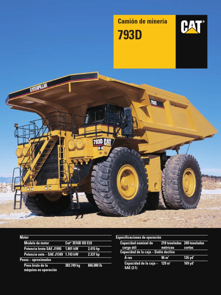 Specalog CAT 793D PDF | PDF | Transmisión (Mecánica) | Camión
