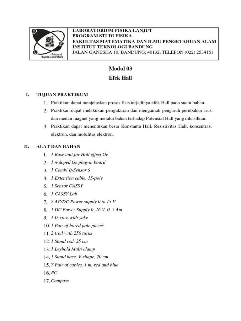 Modul 03 - Efek Hall | PDF