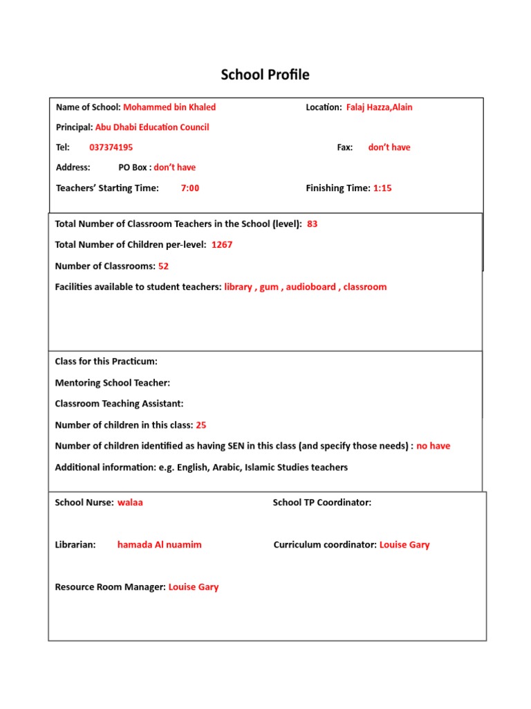 Mohammed bin Khaled Preschool Profile | PDF