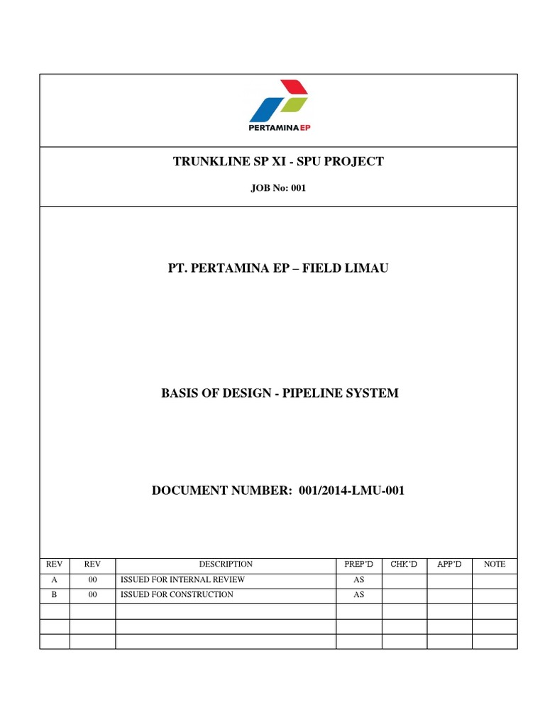 Trunkline SP XI Pipeline Design Basis | PDF | Pipeline Transport ...