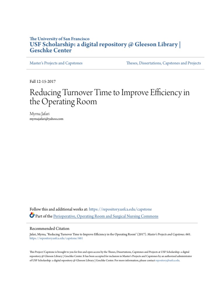 Reducing Turnover Time To Improve Efficiency in The Operating Roo | PDF ...