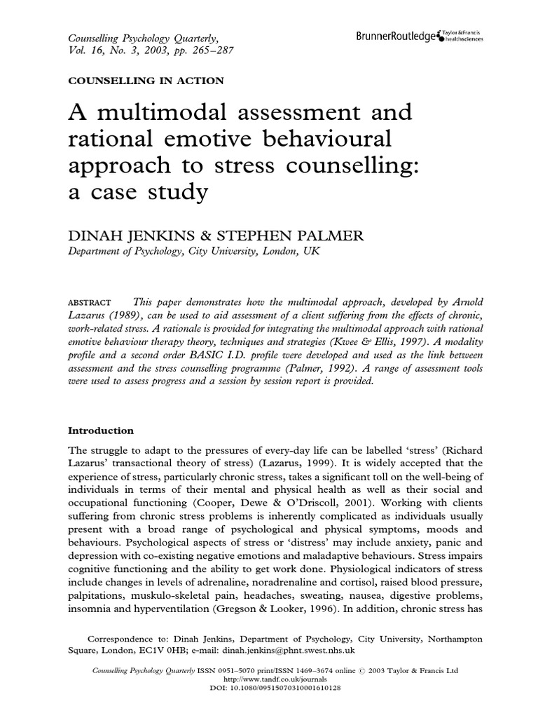 Case Study | PDF | Rational Emotive Behavior Therapy | Psychotherapy