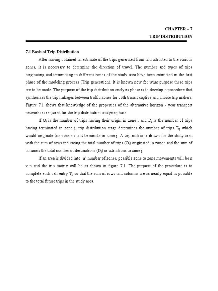 Chapter - 7 Trip Distribution: I J Ij | PDF | Matrix (Mathematics ...