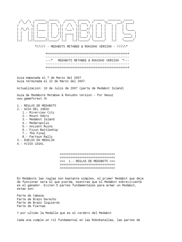Guia Medabots | PDF | Política del ala izquierda | Ocio