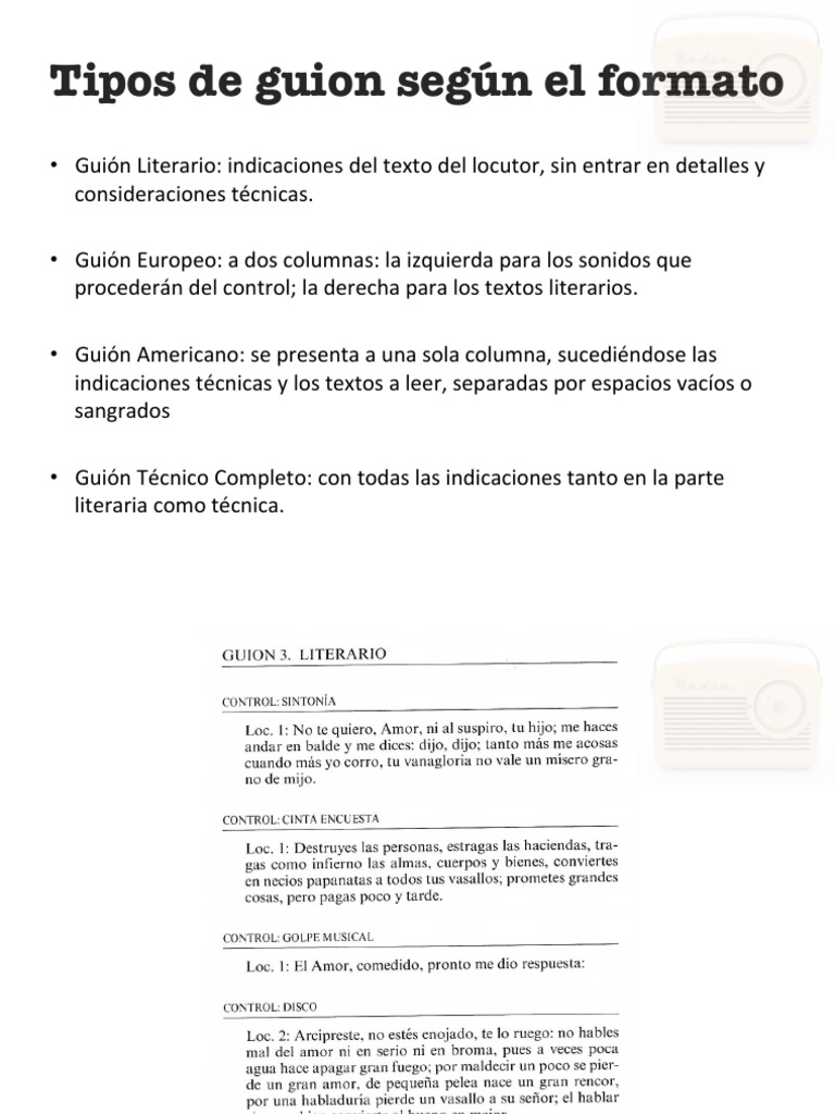 Tipos de guion de radio y formatos | PDF