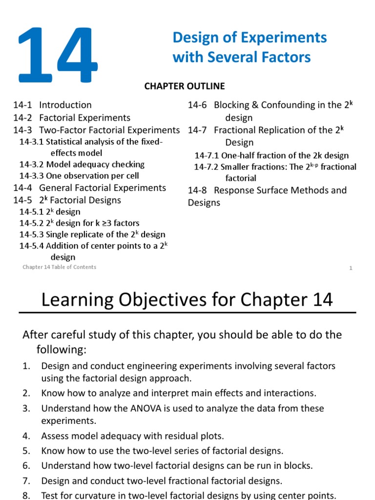 14 - Design of Experiments With Several Factors | PDF | Analysis Of Variance | Design Of Experiments