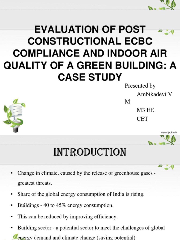 Evaluation of Post Constructional Ecbc Compliance and Indoor Air ...