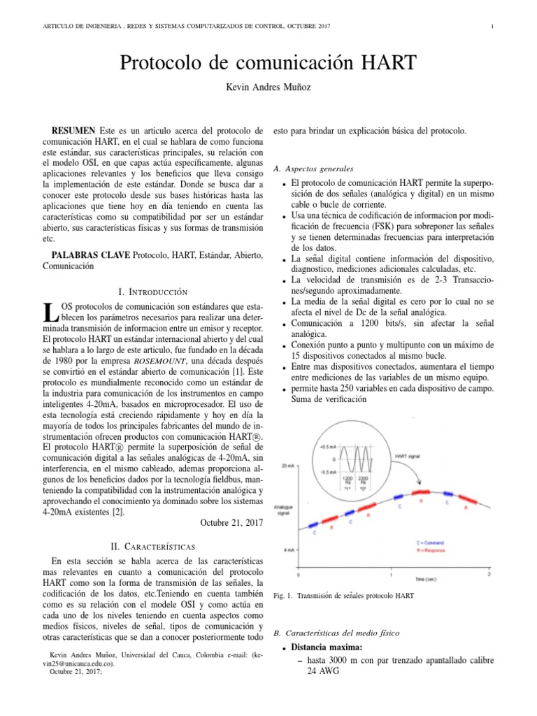 Protocolo HART | PDF | Modelo osi | Señal analoga
