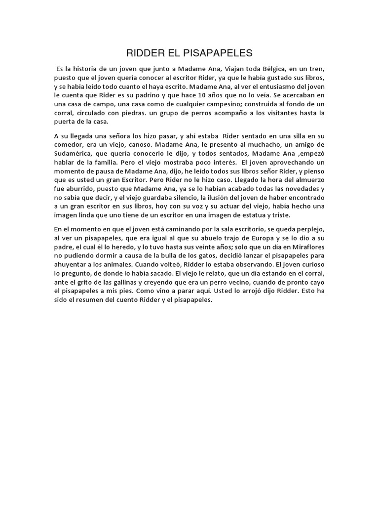 Resumenes de Cuentos | PDF