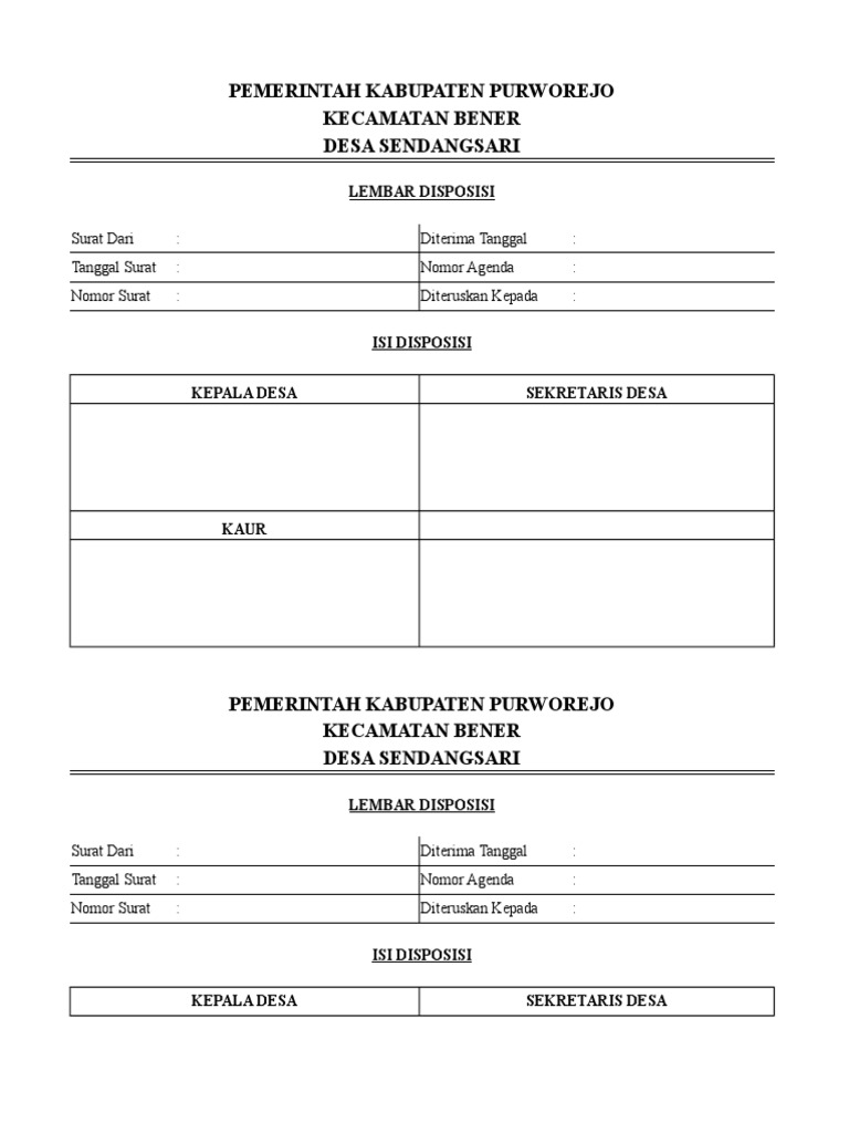 Disposisi Surat | PDF