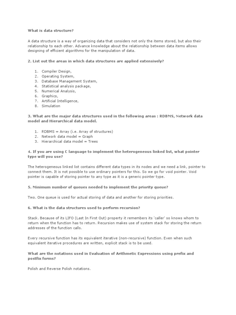 DS Technical Interview Qns | PDF