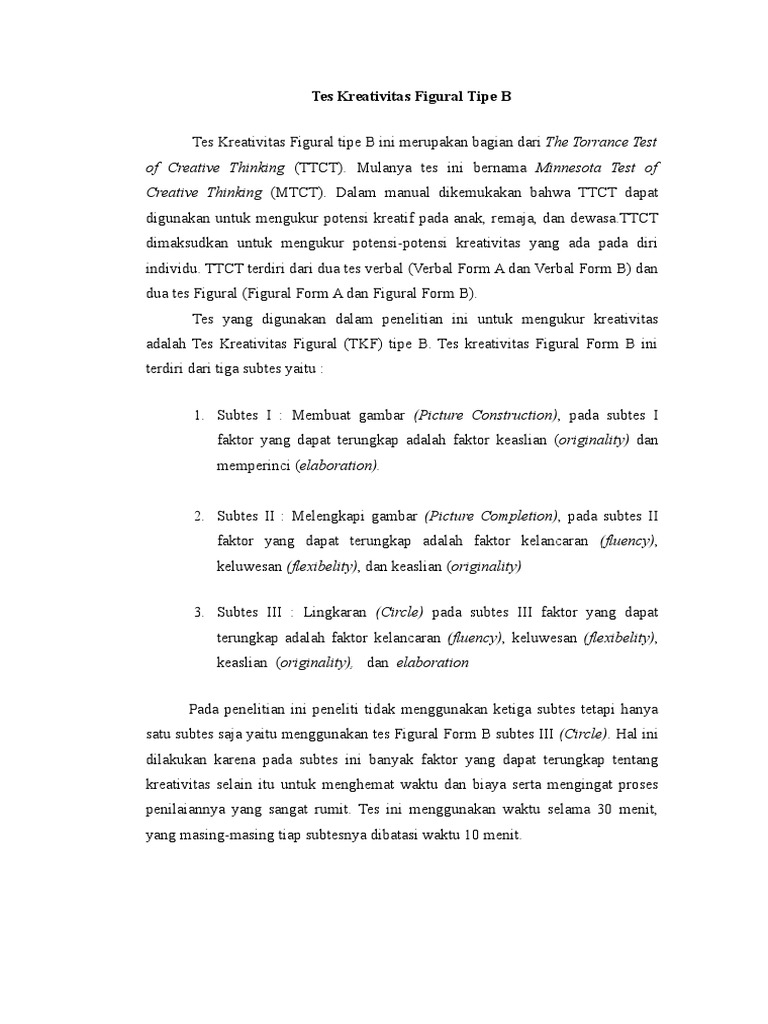 Circle Torrance Test | PDF