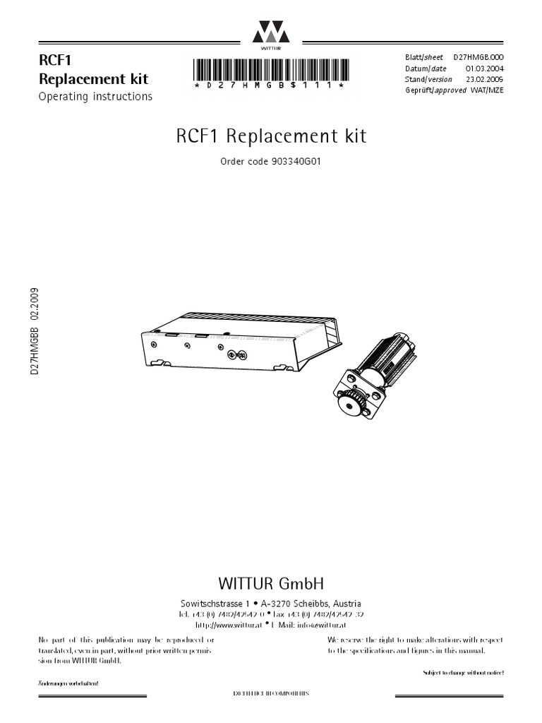 RCF Replacement Kit ENG | PDF | Elevator | Switch