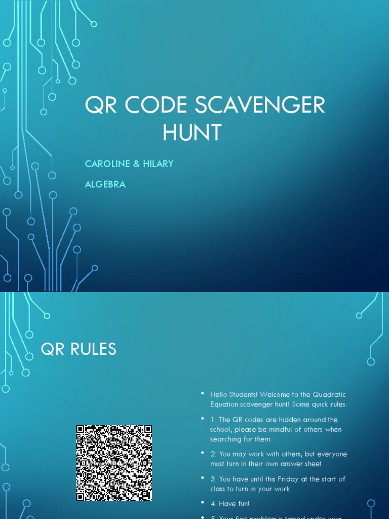 QR Scavenger Hunt | Download Free PDF | Algebra | Teaching Mathematics