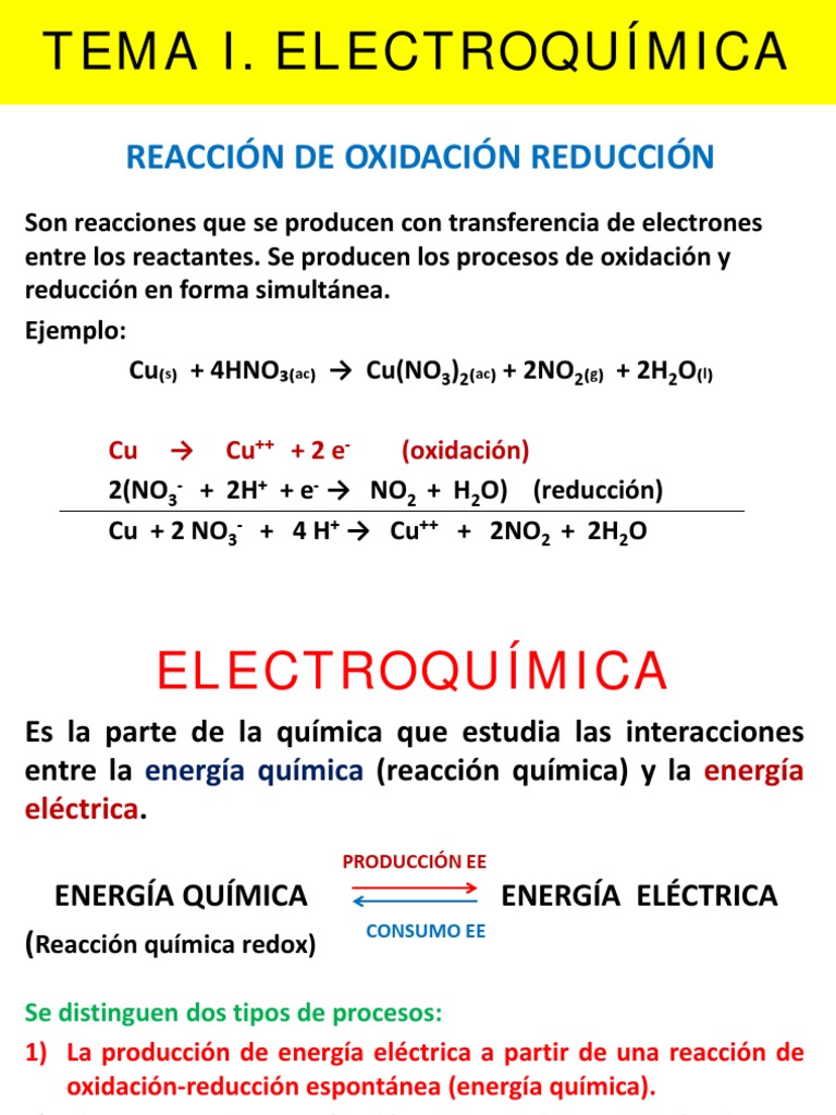Tema I Electroquímica 2018-II | PDF | Electrodo | Redox