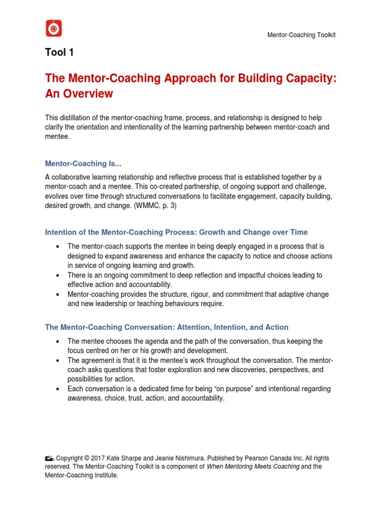 Mentor Coaching Toolkit WMMC Tool 1 | PDF | Mentorship | Applied Psychology