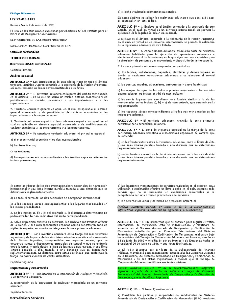 Codigo Aduanero | PDF | aduana | Castigos