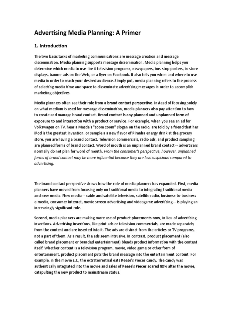 Media Planning Guide for Advertisers | PDF | Target Audience | Advertising